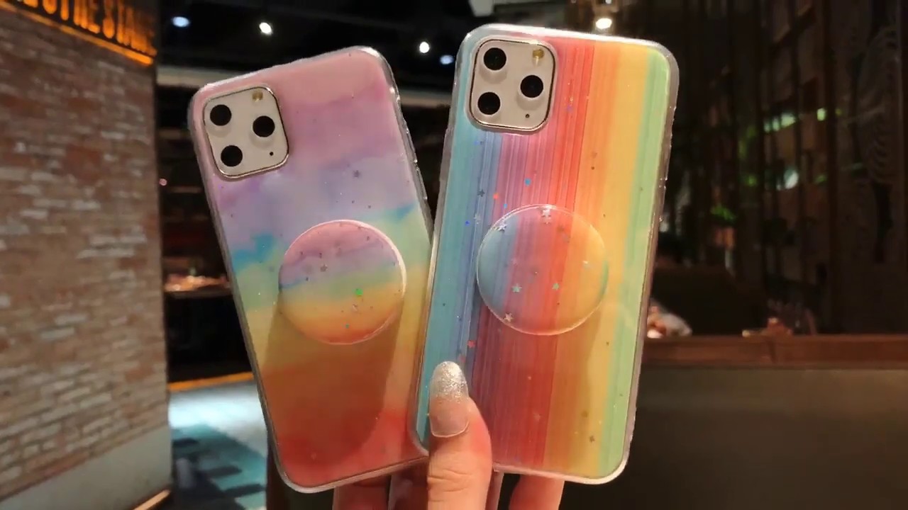 Glitter rainbow apple 11 mobile phone case iphonex all-inclusive 11pro ...