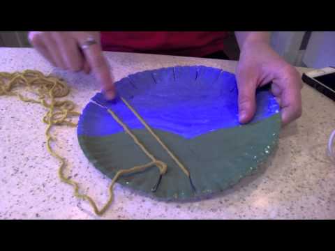 Tree Weaving on Paper Plate - Step 1: Warp Threads - YouTube