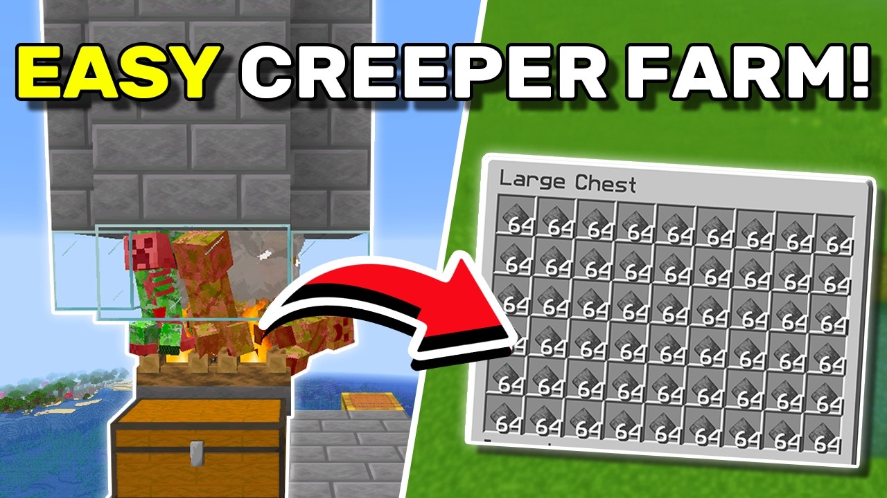 EASIEST Creeper Farm! - Minecraft 1.21+ Java & Bedrock - YouTube