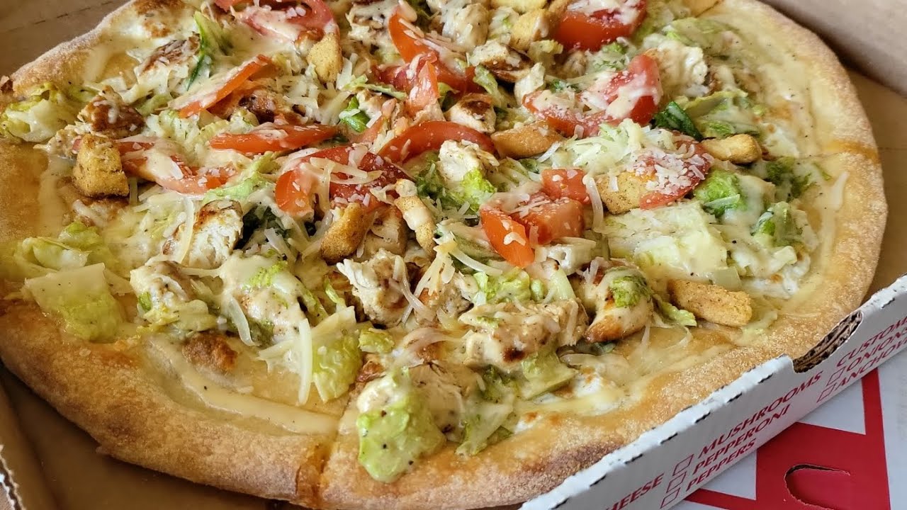 Chicken Caesar Pizza from Saugus house of Pizza Saugus, Ma - YouTube