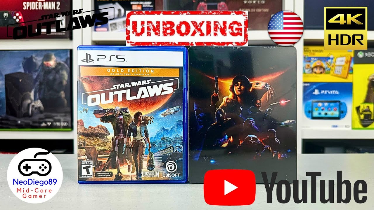 Star Wars Outlaws Gold Edition [PS5] + Pre Order Bonus - Unboxing ...