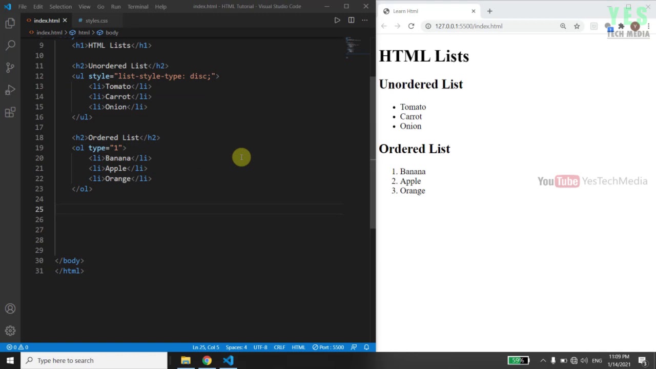 Lists Html Malayalam Tutorial Part 18 Of 25 Youtube
