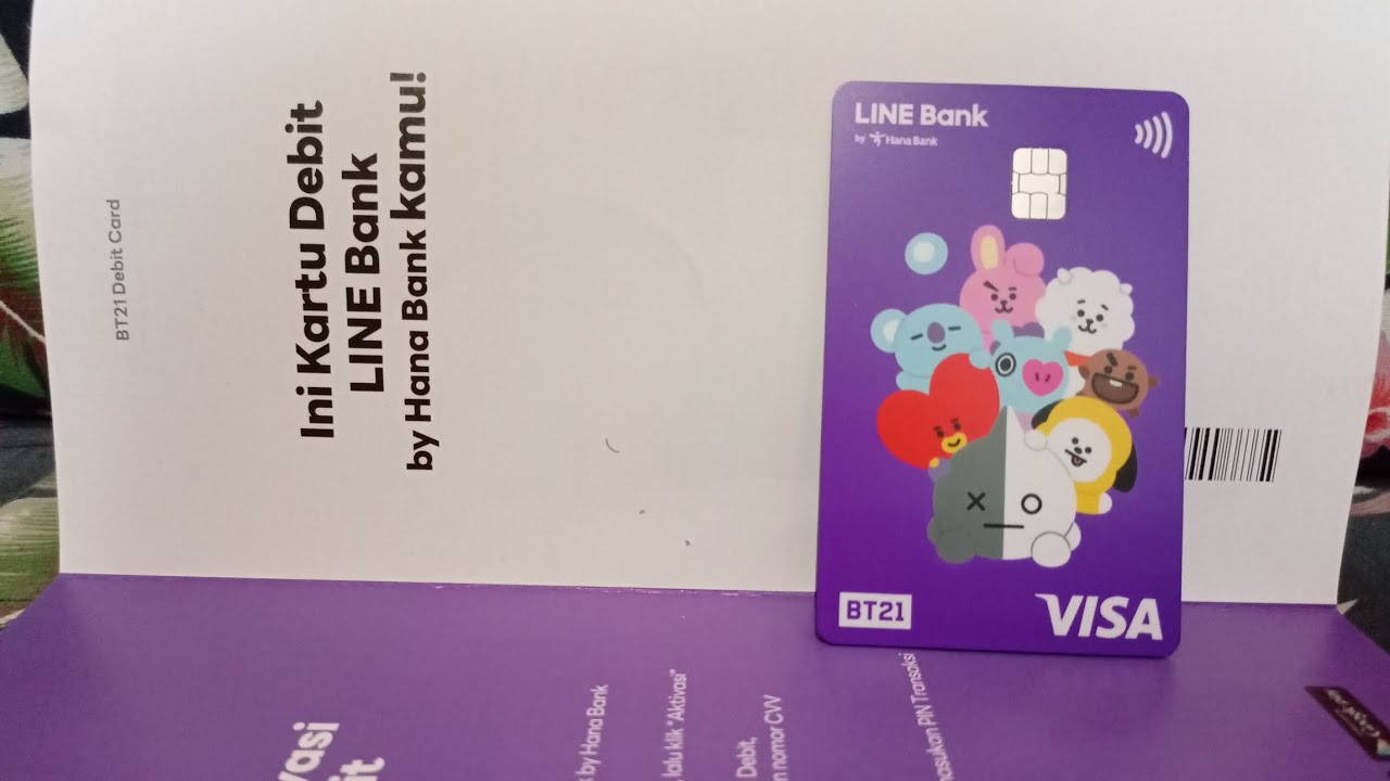 unboxing & aktivasi kartu debit Line Bank seri bt21 | Line Bank debit ...