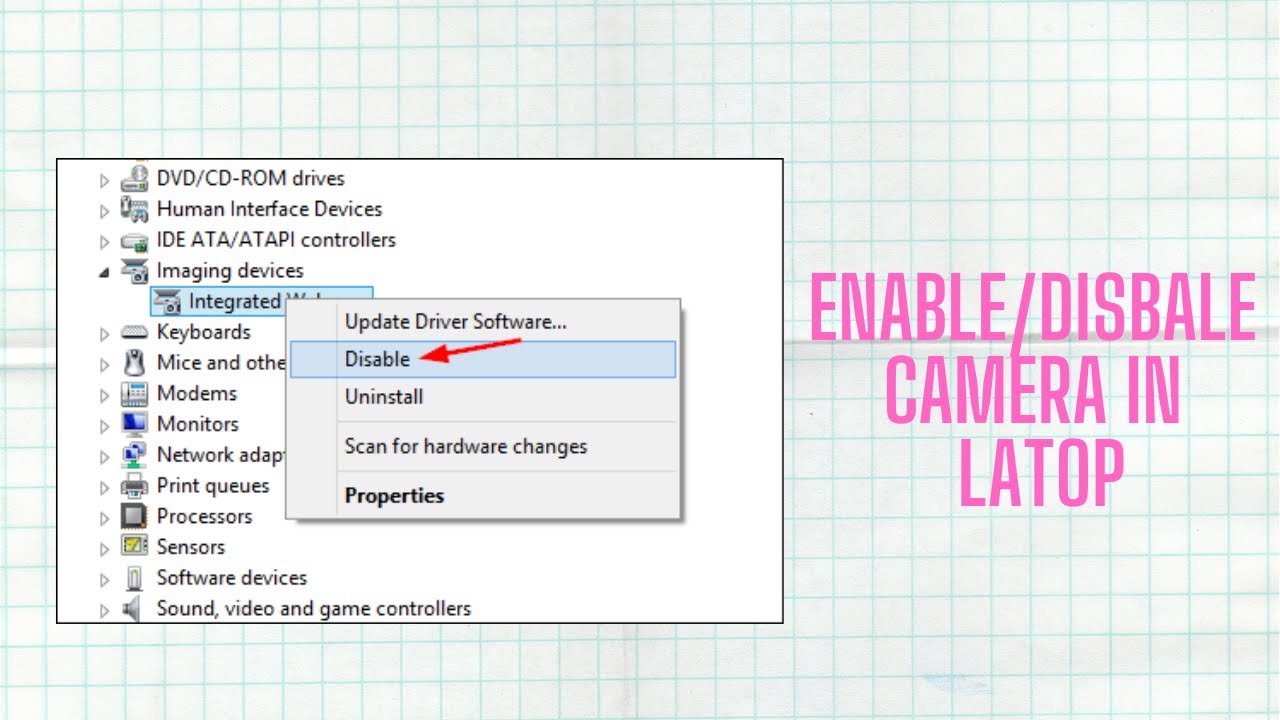 How To Enable/Disable Camera In Laptop - YouTube