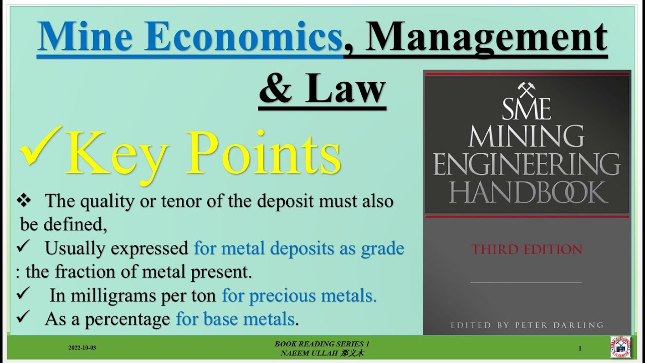 Key Points Mine Economics, Management and Law - YouTube