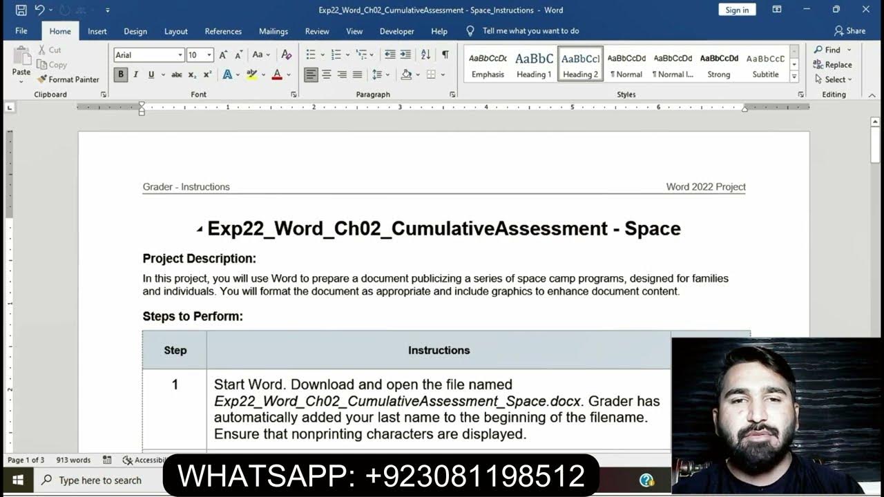 Exp22_Word_Ch02_CumulativeAssessment - Space | Word Chapter 2 Cumulative Assessment – Space/ 100 ...