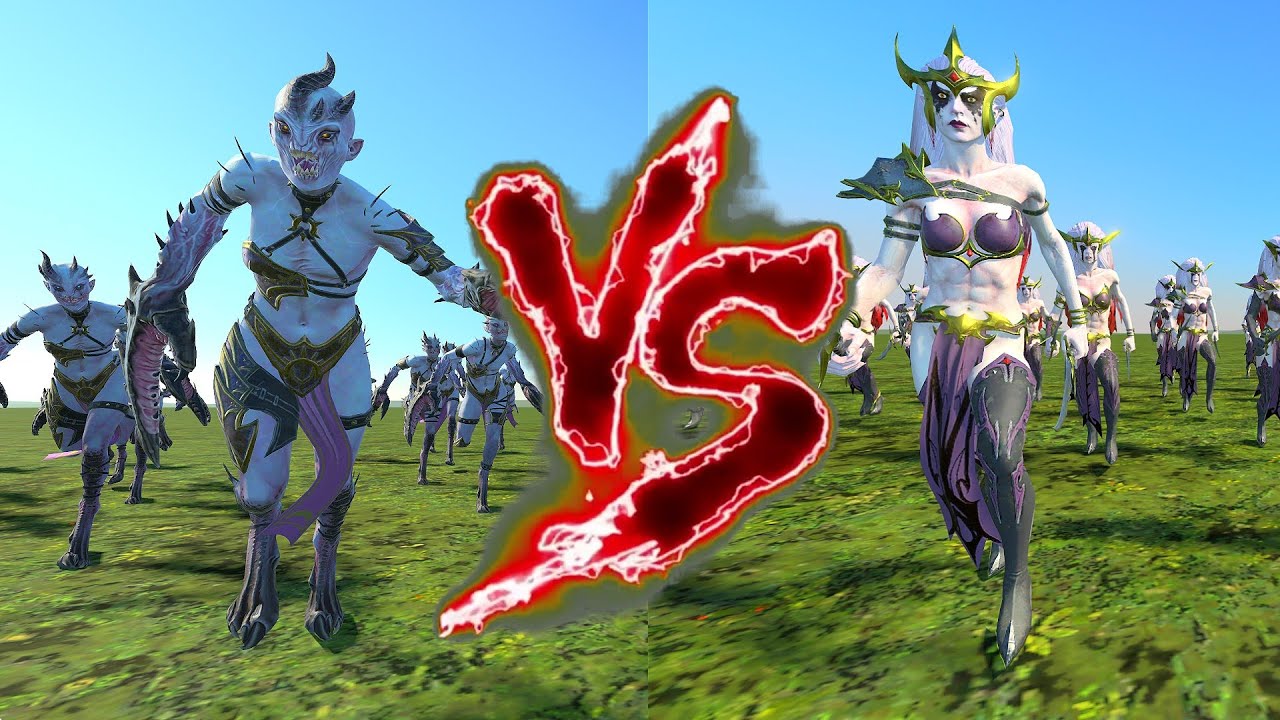 Daemonettes of Slaanesh VS Witch Elves. Total War Warhammer 3 - YouTube