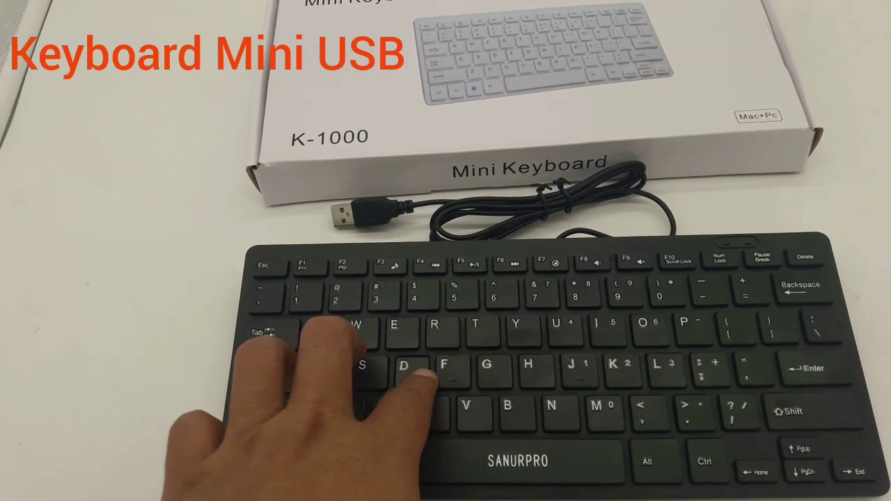 KEYBOARD MINI USB SANURPRO K1000 - YouTube