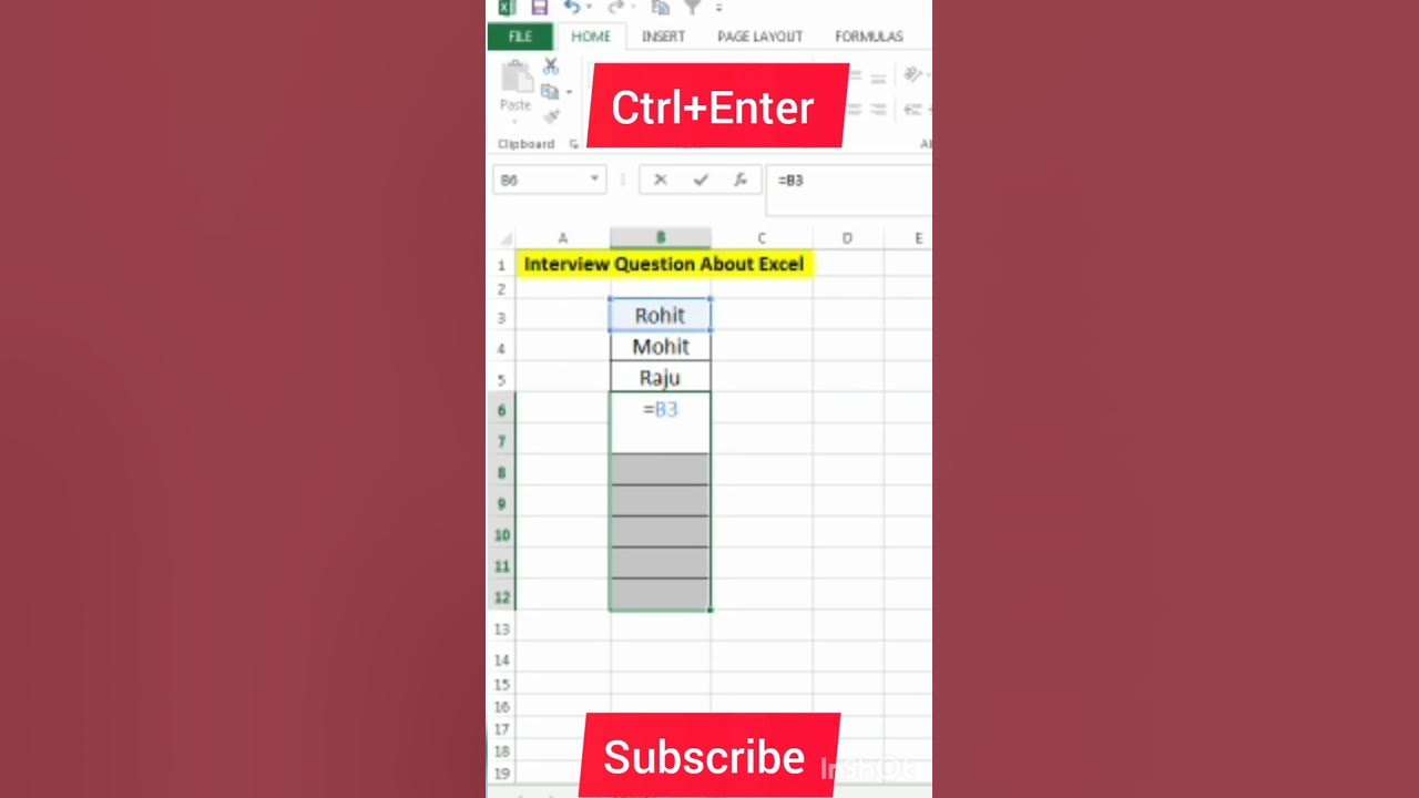 Excel Interview Question👈 Youtube