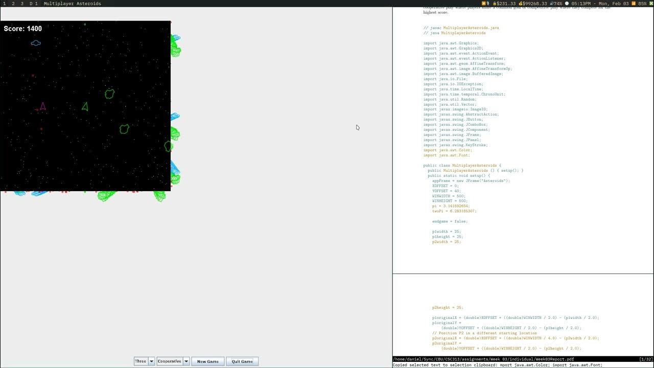 Multiplayer Asteroids - YouTube