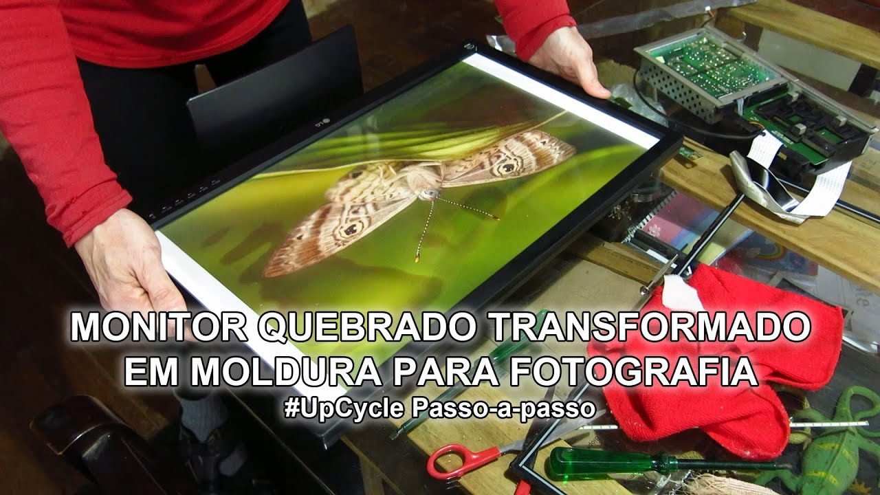Upcycle de um monitor de computador com problemas para porta retrato de ...