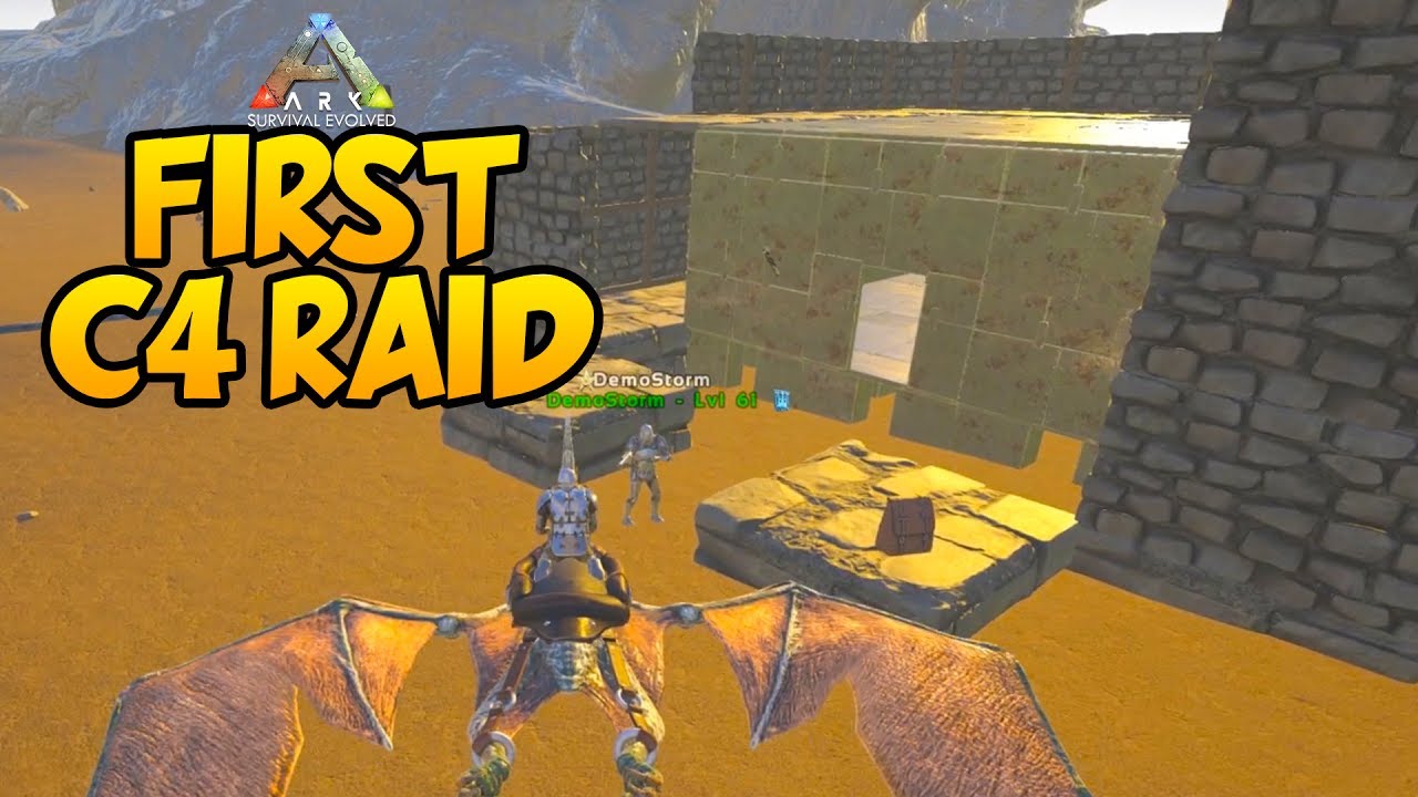 FIRST C4 RAID on RAGNAROK! - Ark Survival Evolved Ragnarok PVP #5 - YouTube