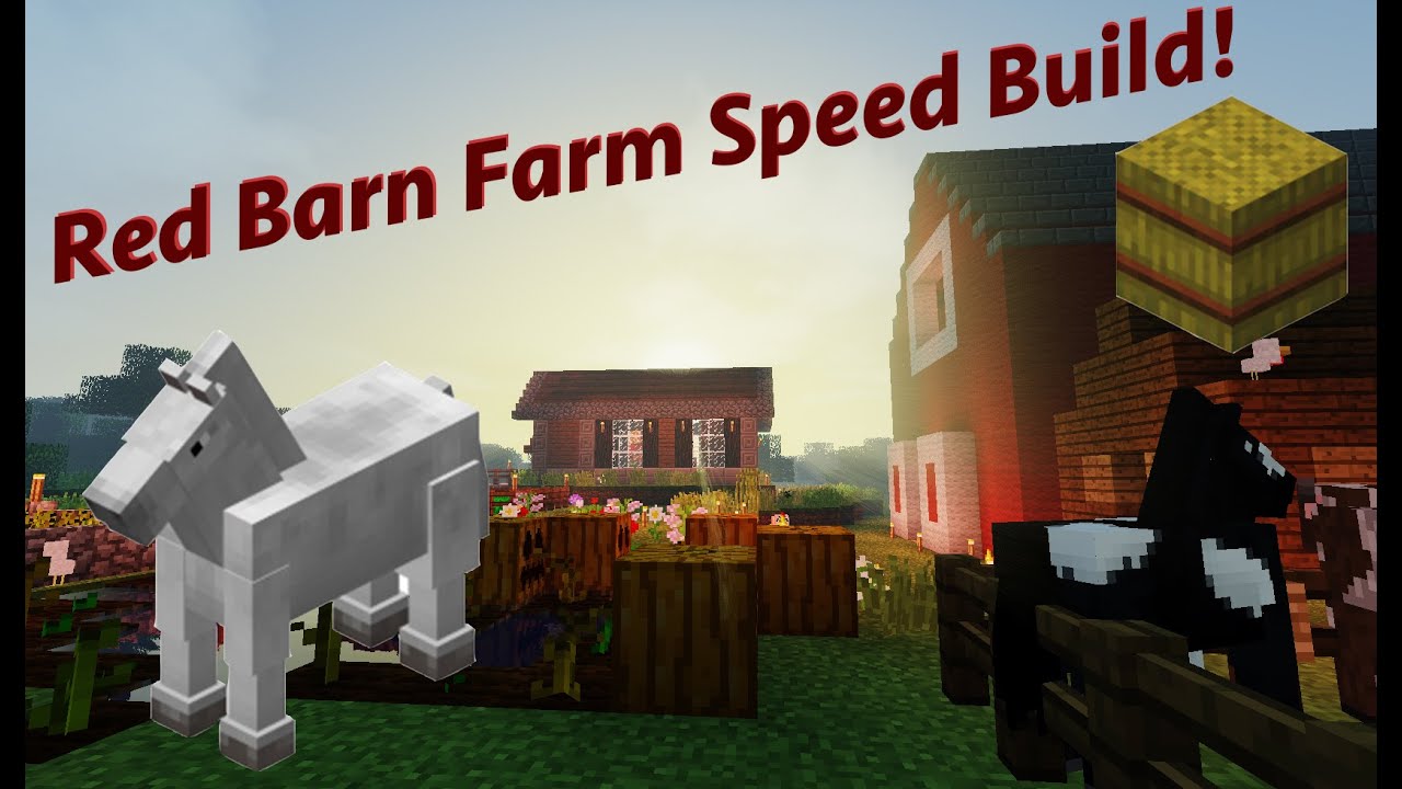 Red Barn Farm Minecraft Speed Build - YouTube