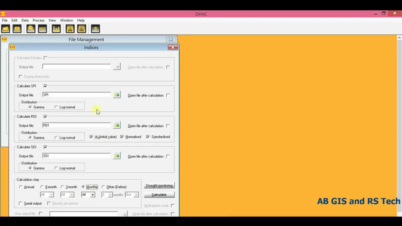 How to Calculate RDI, SDI and SPI Drought Indices using DrinC Calculator - YouTube