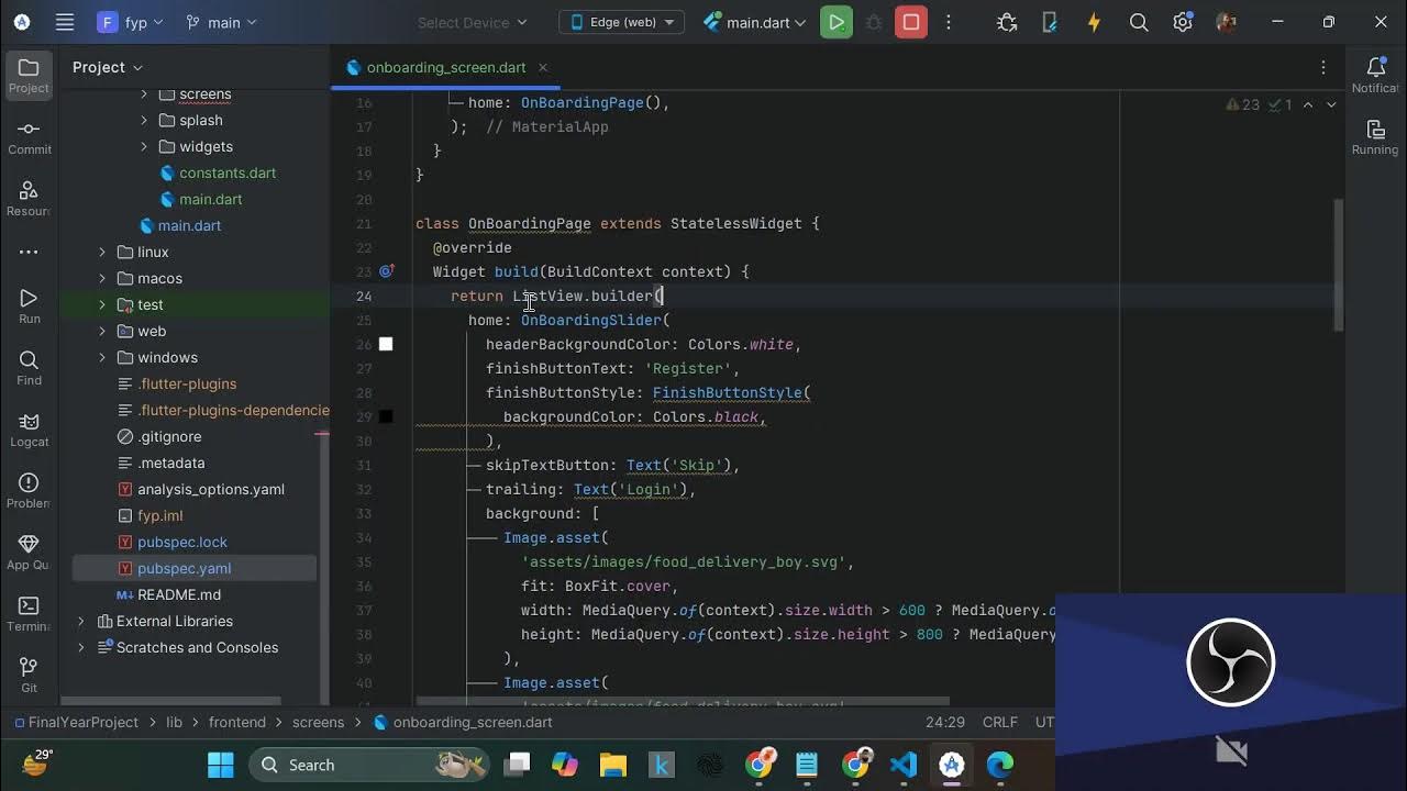 Creating Live onBoarding screen in Flutter - Django - Live - YouTube