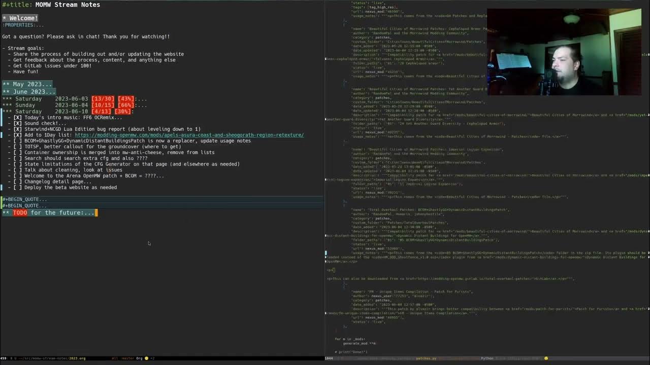 Let's update Modding-OpenMW.com! #10 2023-06-10 - YouTube