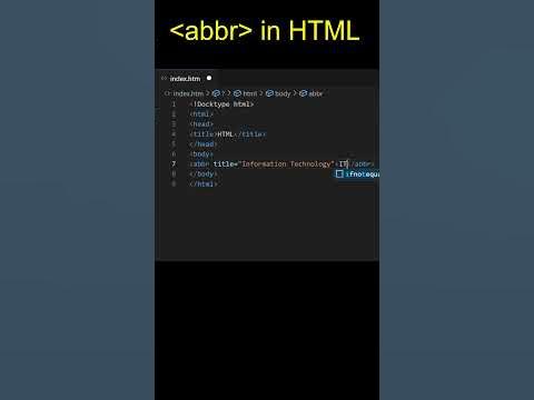 "abbr" tag in HTML #html - YouTube