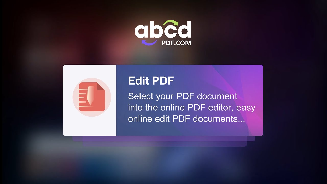 How to edit pdf online in abcdpdf - YouTube