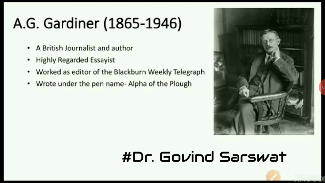 Introduction to A.G. Gardiner and his "On Superstitions." English ...