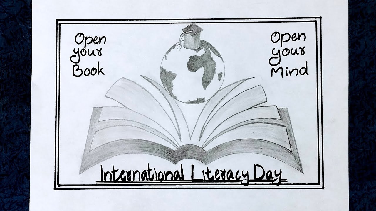 Literacy Day Drawing/International Literacy Day Poster/World Literacy ...