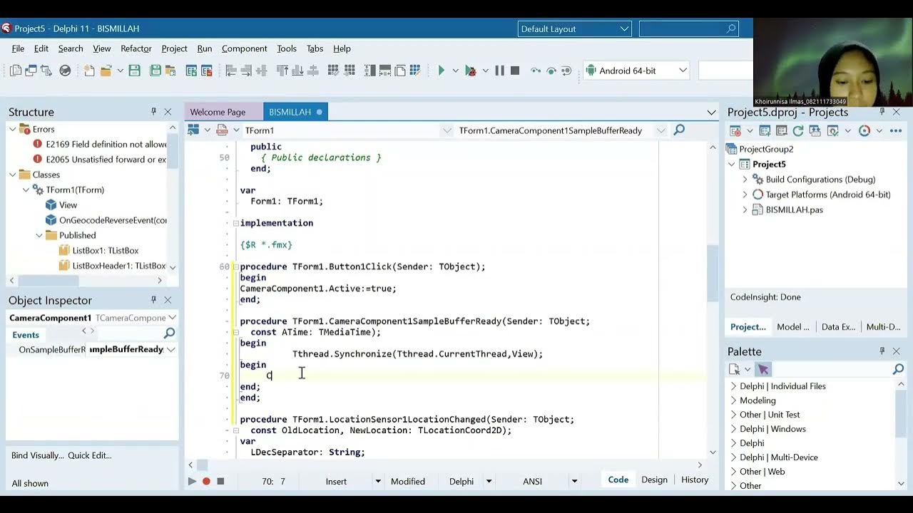 Project Praktikum Pemrograman Komputer T3 Embarcadero Delphi Permission & GPS| PART 2 - YouTube