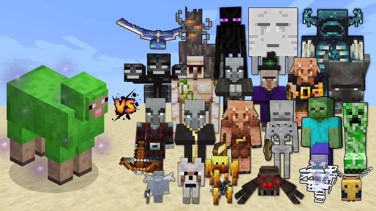 Enchanted Sheep (Minecraft Dungeons) vs All Mobs in Minecraft - YouTube