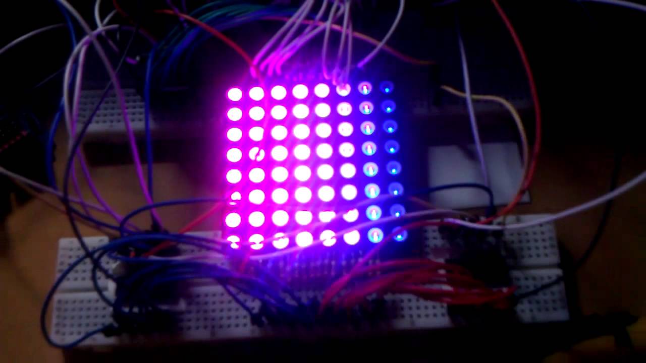 Demo of 8x8 RGB LED Grid - YouTube