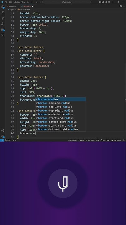 AI listening animation (voice assistant) using pure HTML & CSS #html #css #ai - YouTube