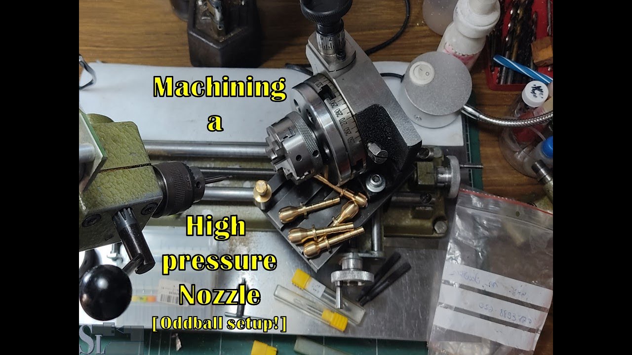 Machining a pressure nozzle - most oddball Unimat setting ever! - YouTube