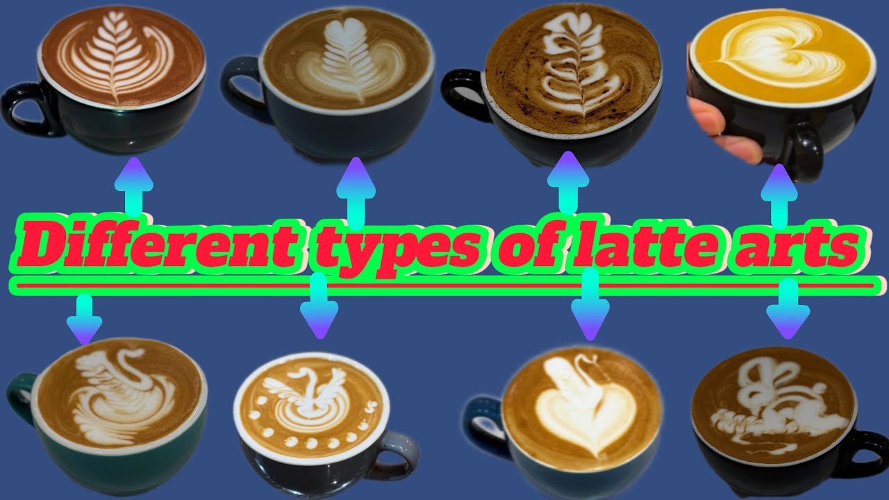 10 different types of latte arts in 5 minutes cafe vlog - YouTube