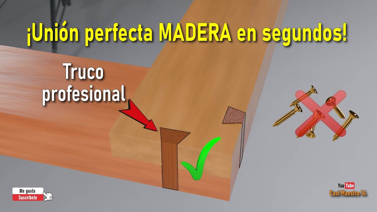 Como hacer una UNIÓN de MADERA Resistente SIN TORNILLOS - YouTube