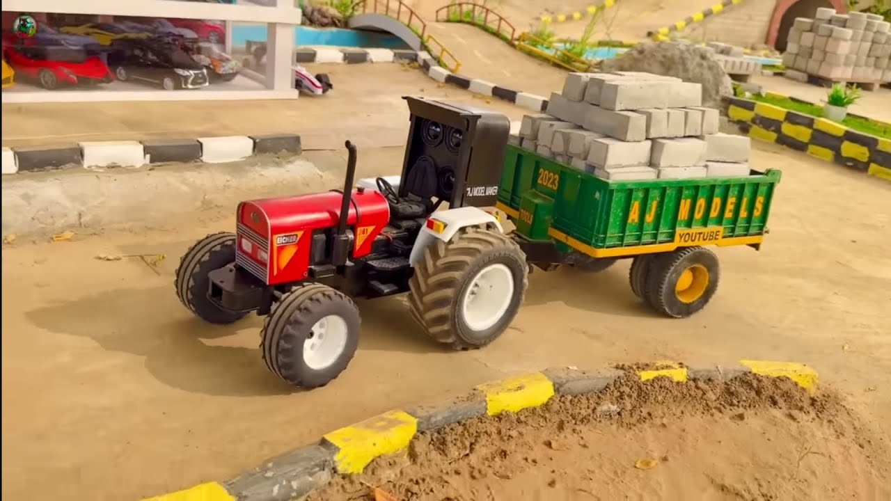 Making a mini highway with RC motor and help by mini tractor part 2 ...