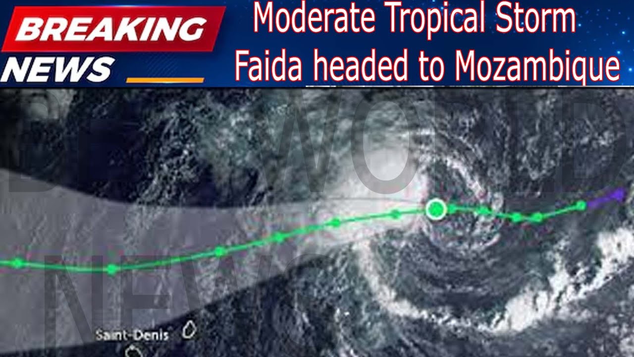 Moderate Tropical Storm Faida headed to Mozambique - YouTube