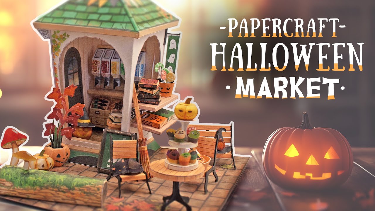 🎃 Miniature Diorama Halloween Market Candy Store 🎃 (canon papercraft ...
