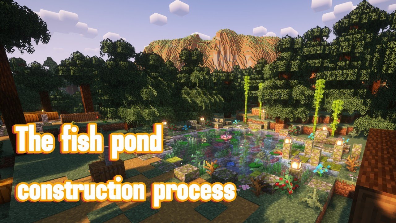 Minecraft: Fish pond in the deep forest - YouTube