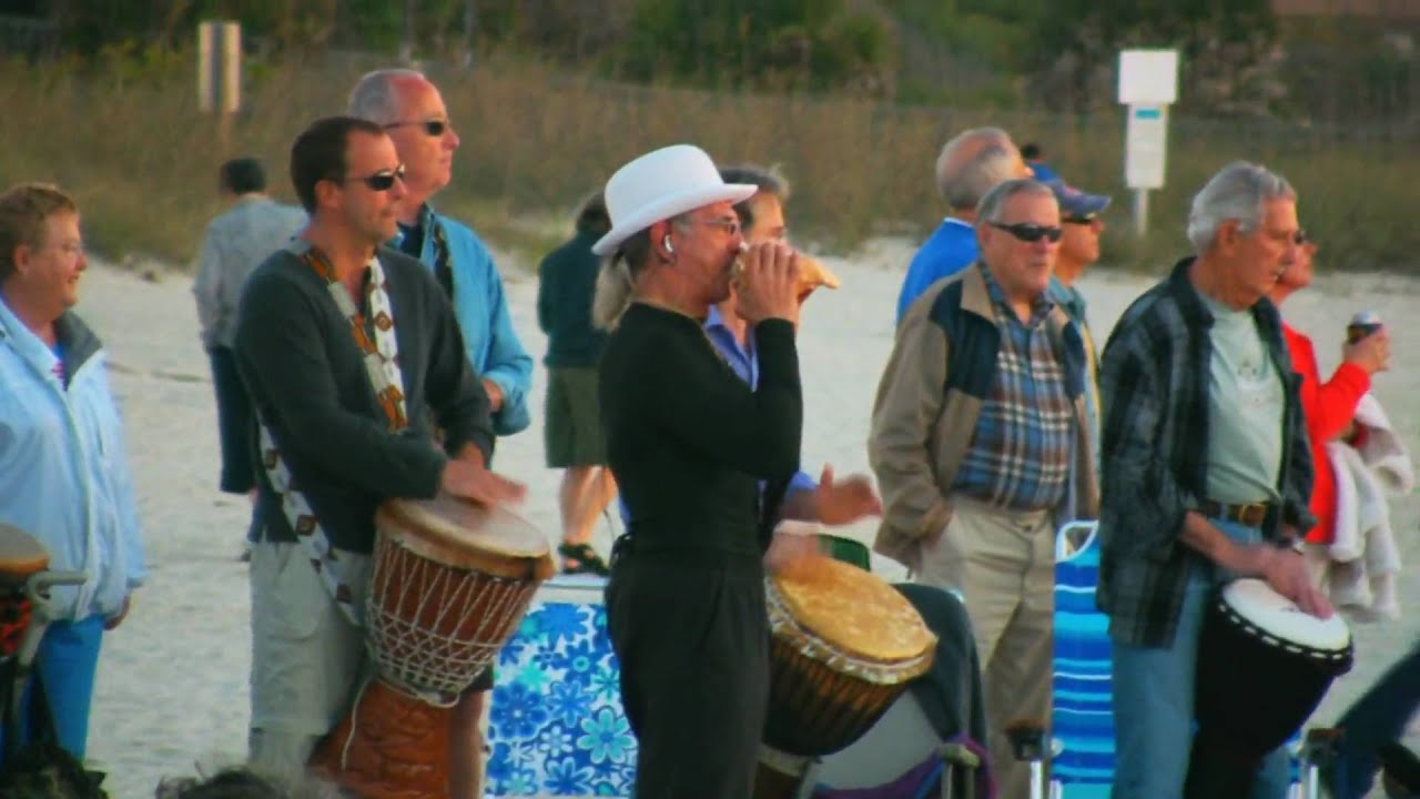 Nokomis Beach Florida sunset Drum Circle - YouTube