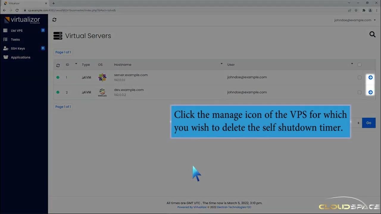 How to Delete the Self Shutdown Timer in Virtualizor CloudSpace - YouTube