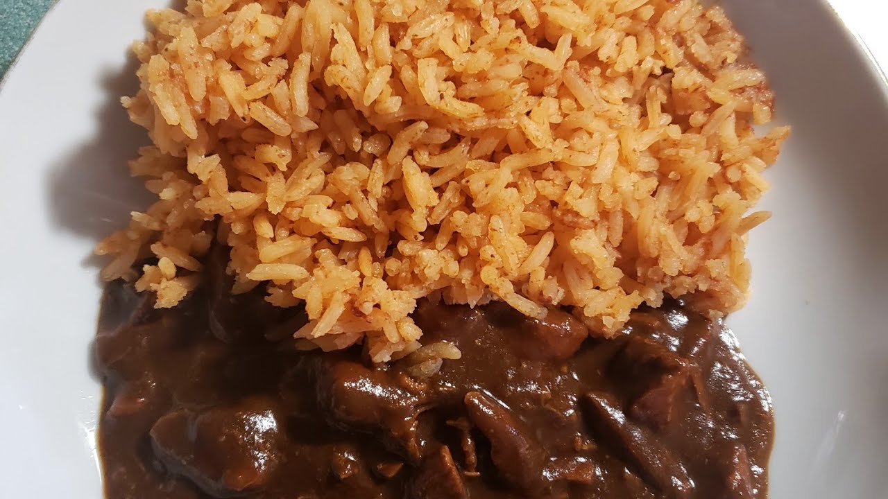 Mexican rice and mole is good for lunch or dinner - YouTube