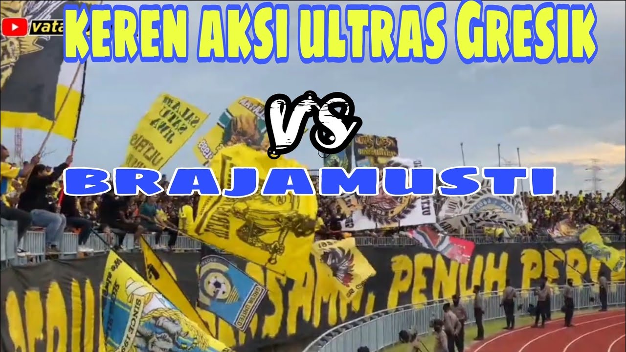keren aksi ultras Gresik vs brajamusti liga 2 2022 Glora joko Samudro ...