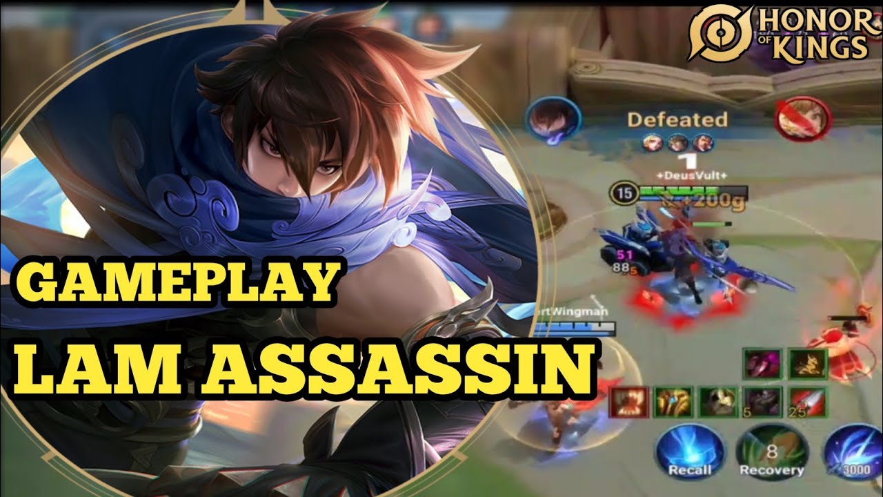 Honor of Kings (HOK) Lam Asassin Jugler gameplay high Rank - Honor of ...