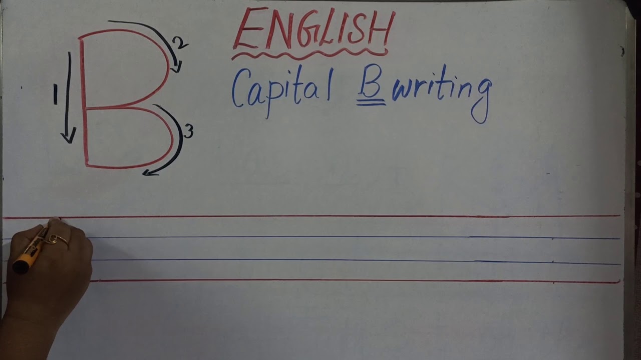 Kindergarten Pre-writing Capital letter B - YouTube