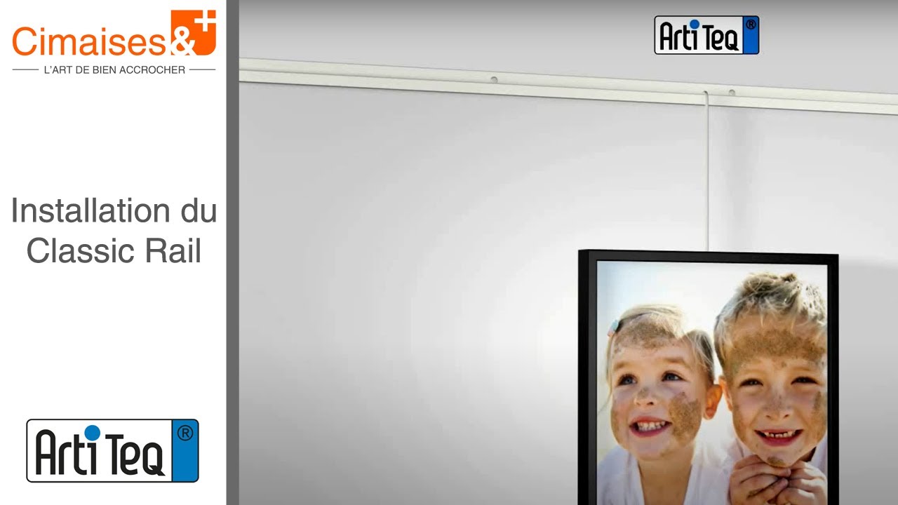 Comment suspendre un tableau facilement - Cimaise Classic Artiteq - YouTube