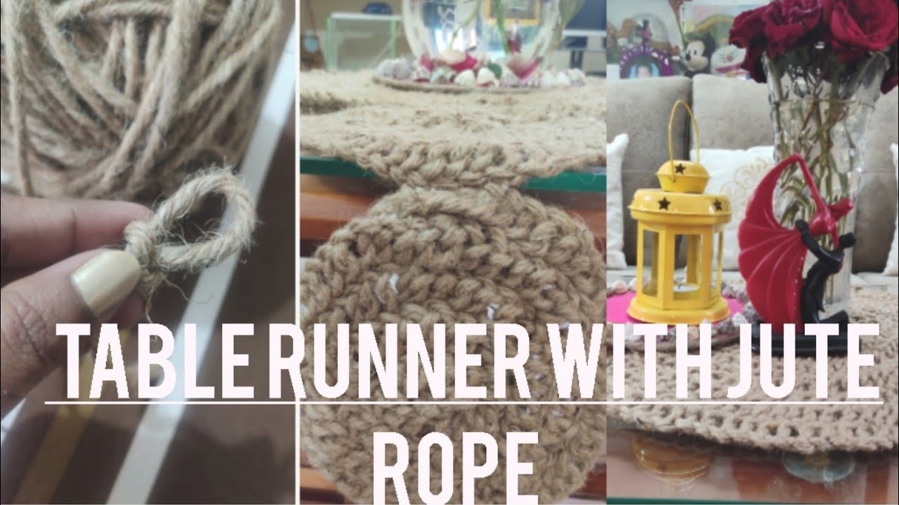 Center Table runner kaise banaye/Table runner with jute rope/center ...