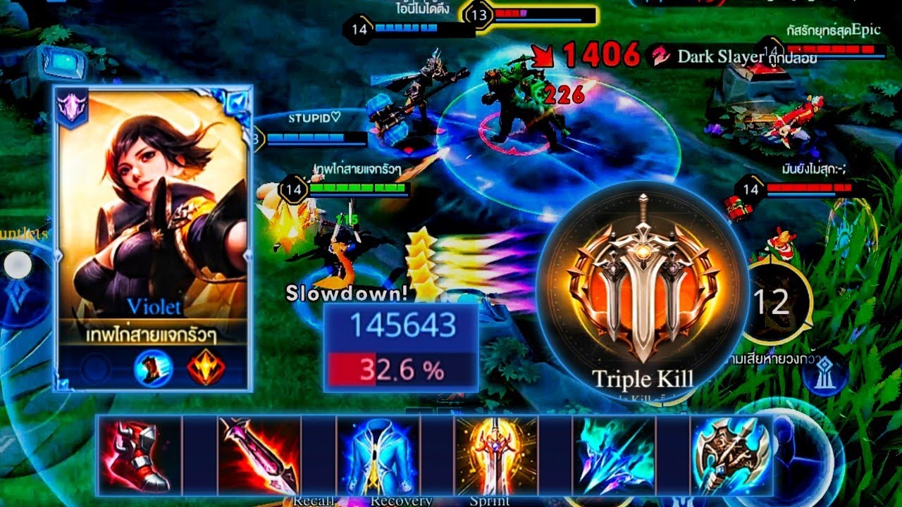 ROV : เล่นViolet เซ็ทเกรียนป่วนแรงค์ Diamond จนได้MVP ! - YouTube