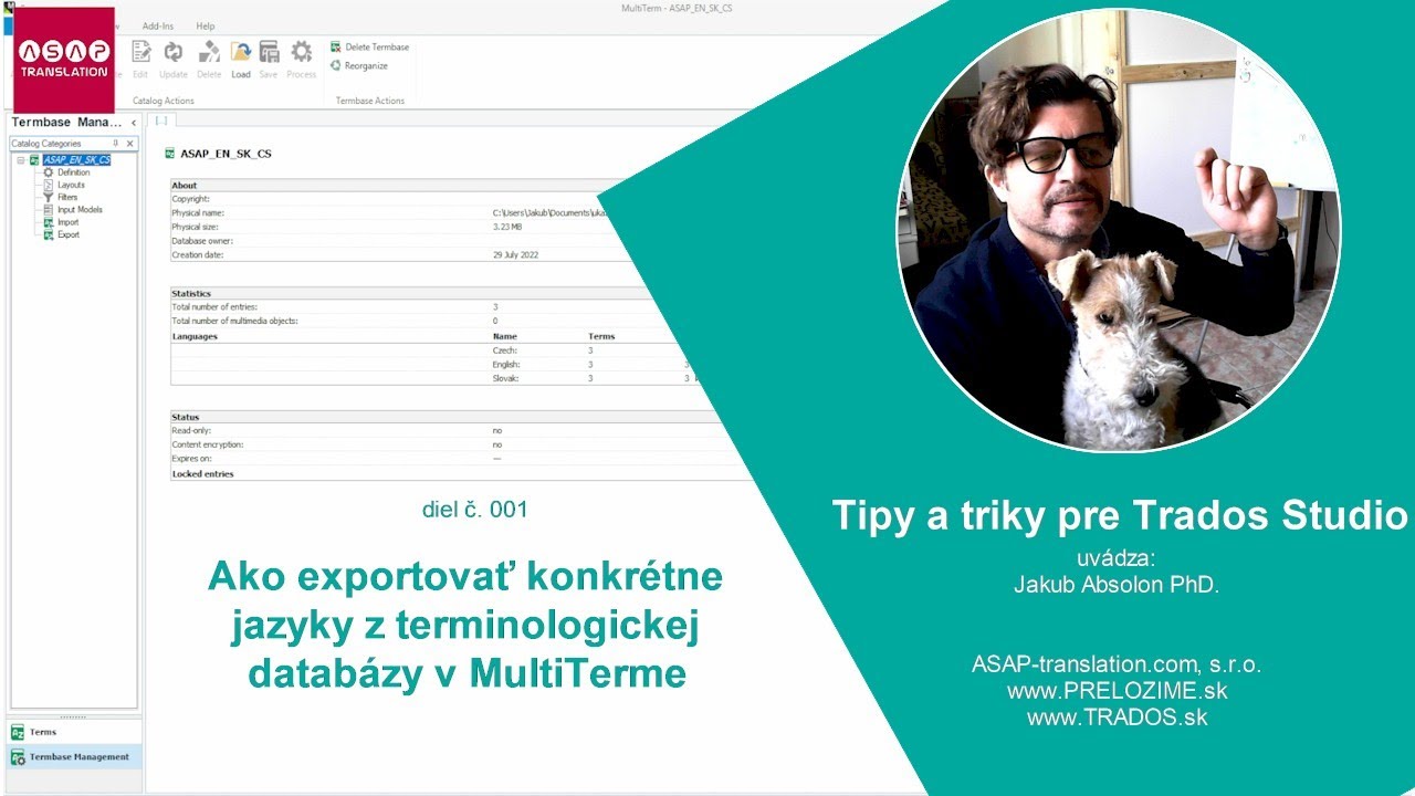 MultiTerm Desktop - export konkrétnych jazykov - YouTube