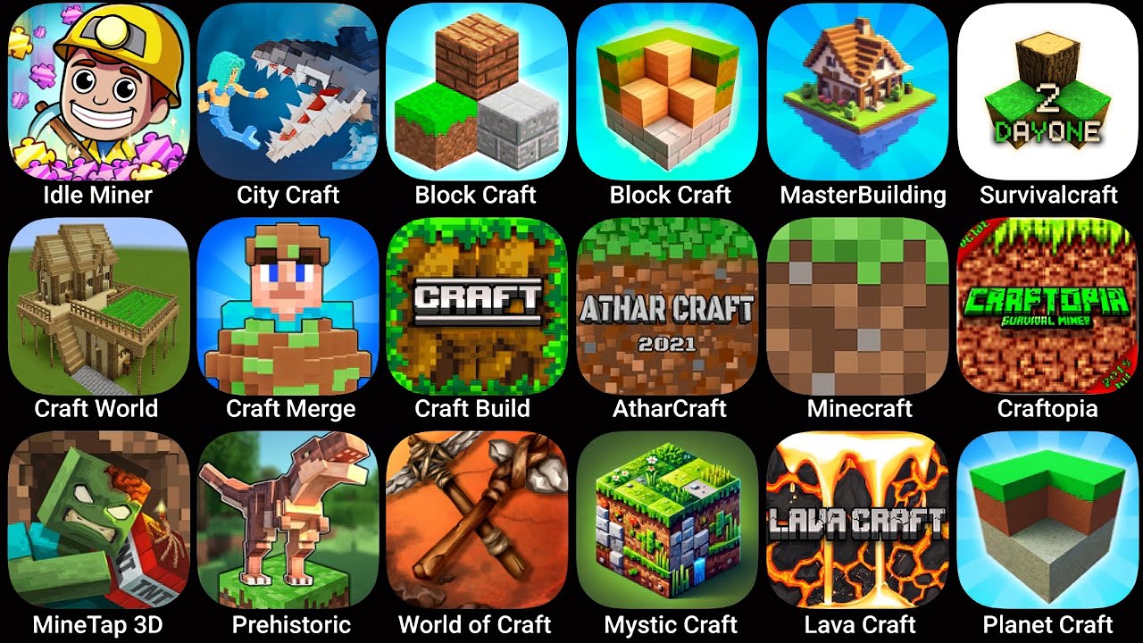 Idle Miner, City Craft, Mine Tap 3D, Craft and Merge, Minecraft ...