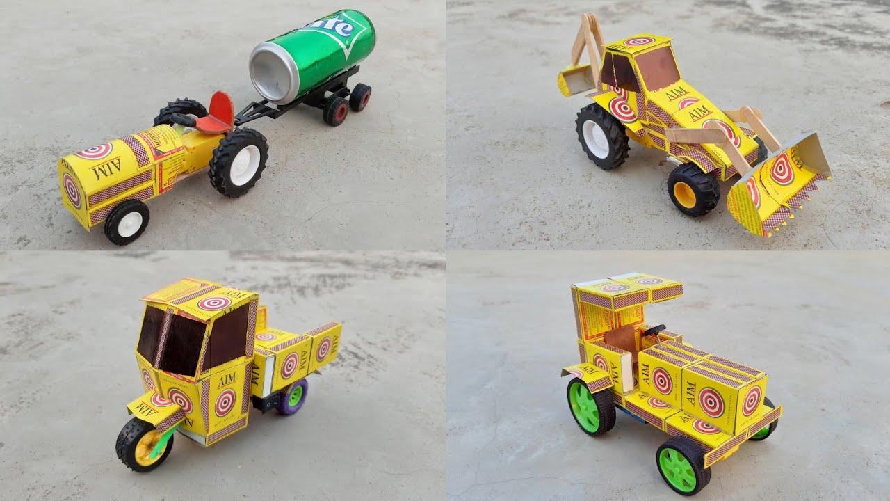 4 Amazing Diy Toy You Can Do at home - Diy JCB Tractor Trolley - mini ...