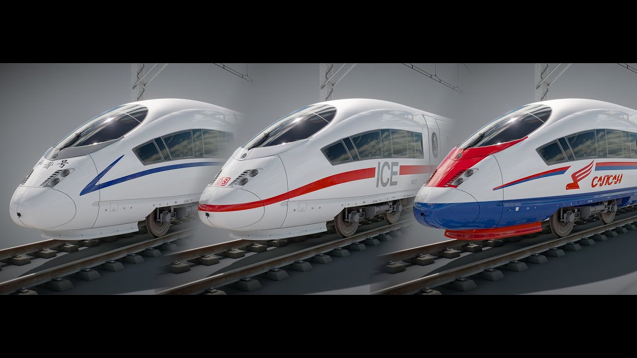 3D High Speed Train Siemens Velaro - AVE, CRH3, ICE3, SAPSAN - YouTube