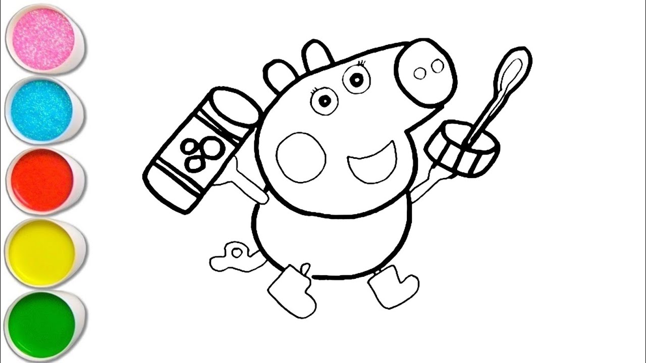 Cute & Pretty Pippa Pig Drawing, Painting & Coloring For Kids, Toddlers ...