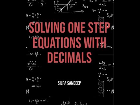 Solving One step Equations with Decimals. - YouTube